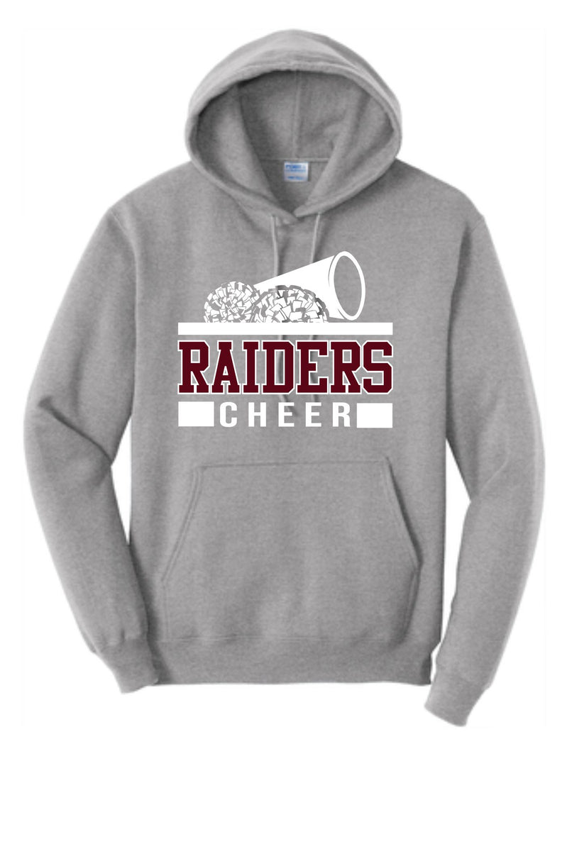 RAIDER CHEER 50/50 GREY HOODIE – Relentless Prints